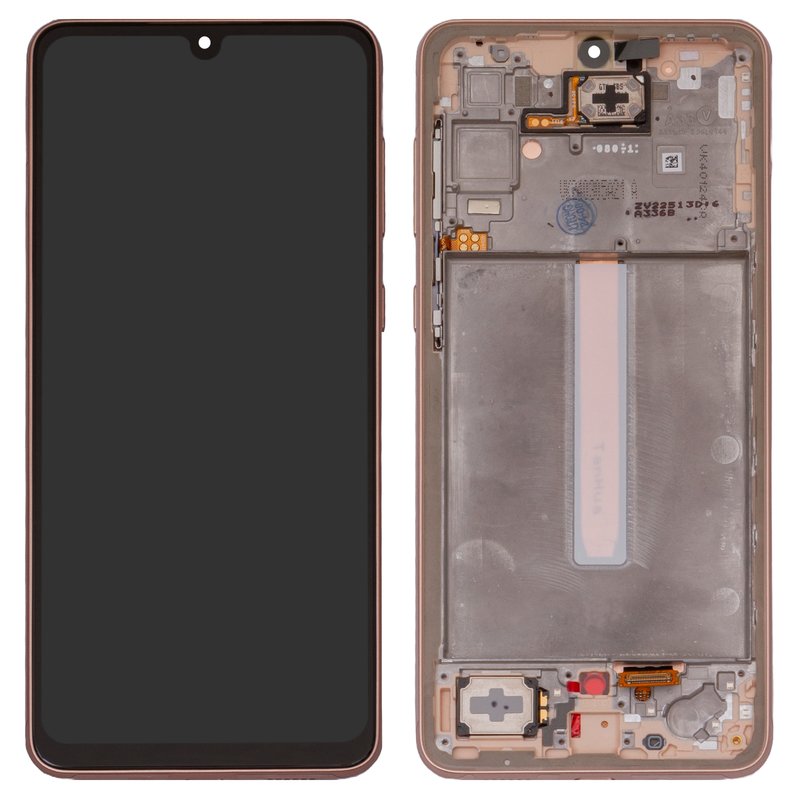 LCD compatible with Samsung A336 Galaxy A33 5G, (pink, with frame ...